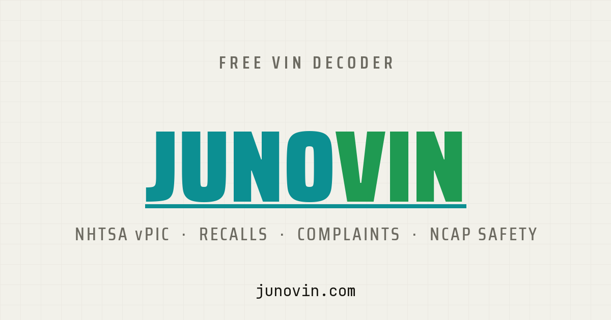 junoVIN — Free VIN Decoder, Recall Check & Used-Car Buyer's Brief